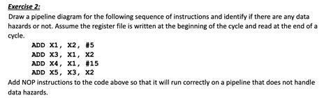 Solved Exercise Draw A Pipeline Diagram For The Following Chegg