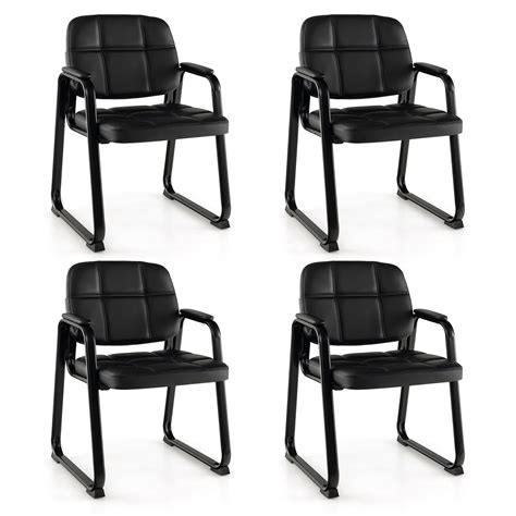 Costway Waiting Room Chair Set Of 4 Upholstered Guest Conference Chair
