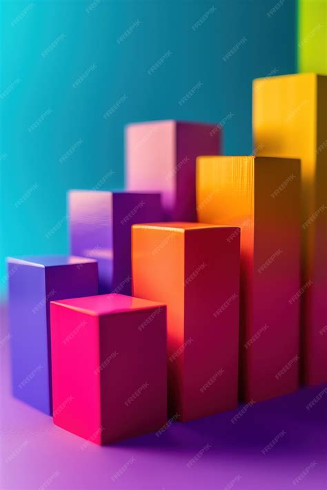 Premium Photo A 3d Colorful Bar Graph Showing A Progression Of Growth A Concept For Business