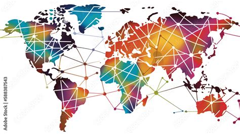 Abstract World Map Depicting The Interdependence Of International Trade
