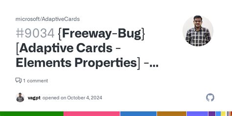 Freeway Bug Adaptive Cards Elements Properties Screen Reader Is