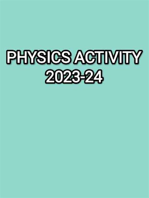 Physics Activity Pdf