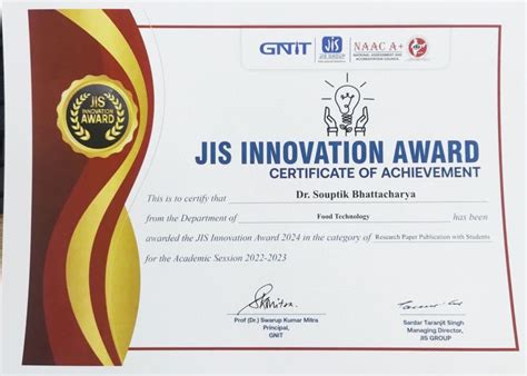 Dr Souptik Bhattacharya On Linkedin Innovation Award Received From