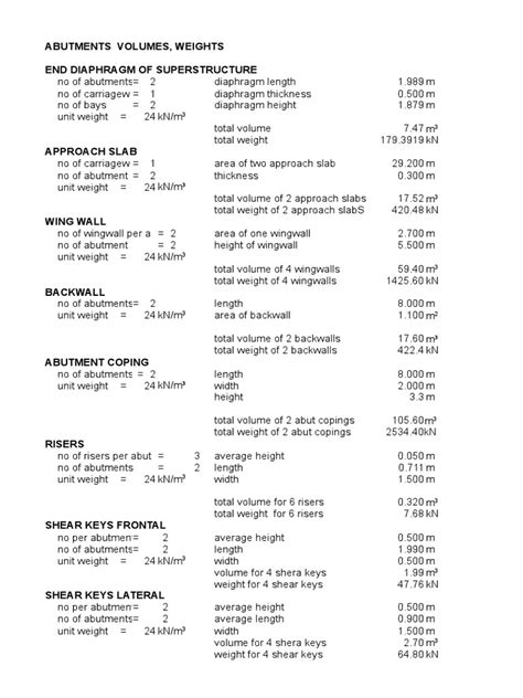 Weight Of Bridge Calculation Pdf Building Engineering Civil Engineering
