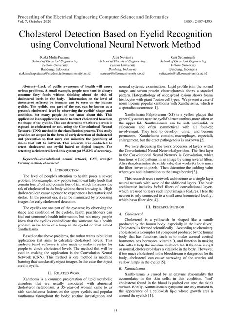 pdf cholesterol detection based on eyelid recognition using