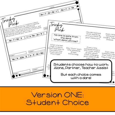 Simplifying Expressions By Combining Like Terms Math Practice Activity