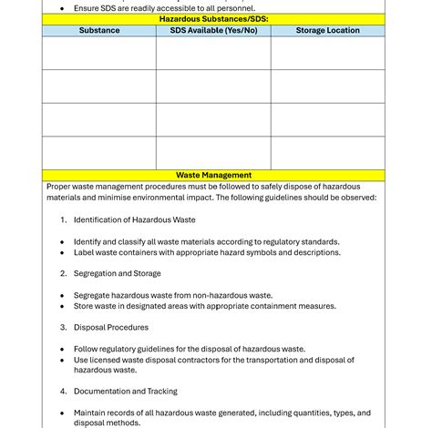 Blank Method Statement Template Fully Customisable Microsoft Word