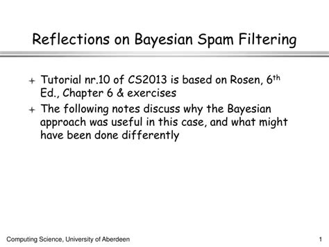 ppt reflections on bayesian spam filtering powerpoint presentation