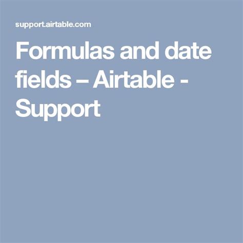 Formulas And Date Fields Airtable Support Supportive Dating Formula