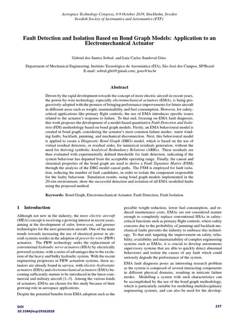 2019 Fault Detection And Isolation Based On Bond Graph Models