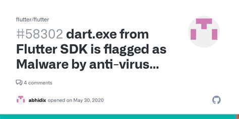Dart Exe From Flutter SDK Is Flagged As Malware By Anti Virus Program Issue Flutter