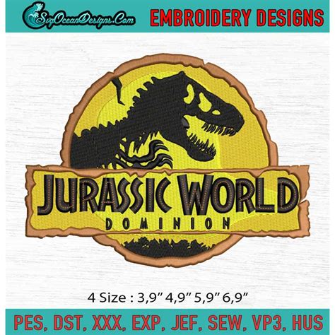 Jurassic World Dominion Logo Machine Embroidery Digitizing D Inspire