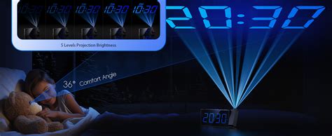 Digital Projection Alarm Clocks For Bedrooms Large Led