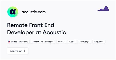 Acoustic Hiring Front End Developer • Remote Work From Home Himalayas