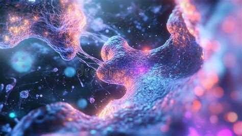 Microscopic View Of Manufacturing Nanobots Creating Complex Structures Stock Illustration