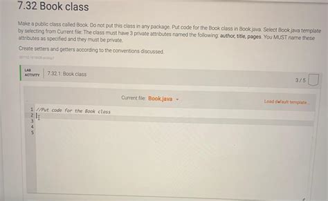 Solved 732 Book Class Make A Public Class Called Book Do