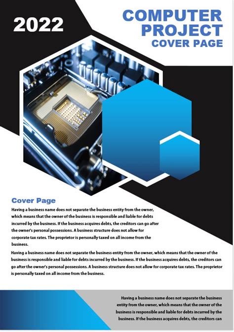 9 Free Printable Computer Project Cover Page Template In Ms Word And Pdf Format 4 Project Cover
