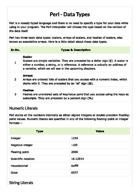 Data Types Lecture Perl Data Types Perl Is A Loosely Typed Language