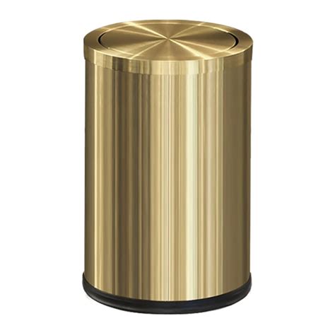 Leasylife Antique Gold Trash Can With Lid 2 4 Gallon Small Bathroom