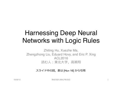 Harnessing Deep Neural Networks With Logic Rules
