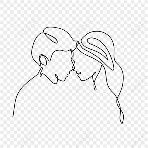 이마를 들고 부부의 추상 발렌타인 선 일러스트 그리기검은단순한 Png 일러스트 무료 다운로드 Lovepik