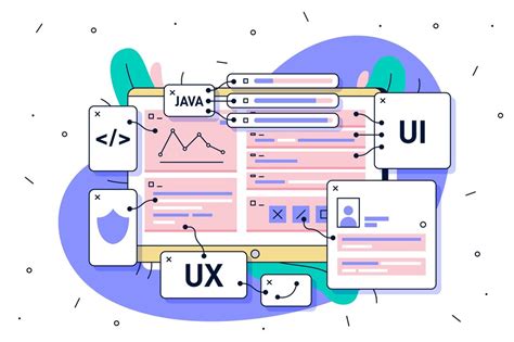 ui 및 ux 앱 개발 개념 무료 벡터