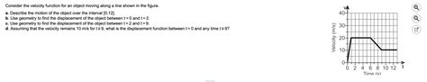 solved consider the velocity function for an object moving