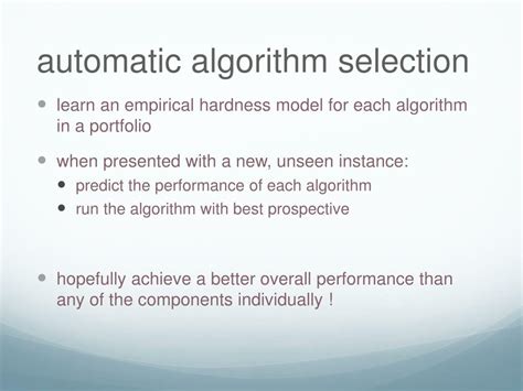 Ppt An Automatic Algorithm Selection Approach For Nurse Rostering Powerpoint Presentation Id