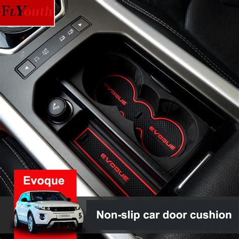 레인지로버 이보크 2012 2018 2020 도어 그루브 매트 미끄럼 방지 고무 인테리어 자동차 도어 팔걸이 보관 패널 매트