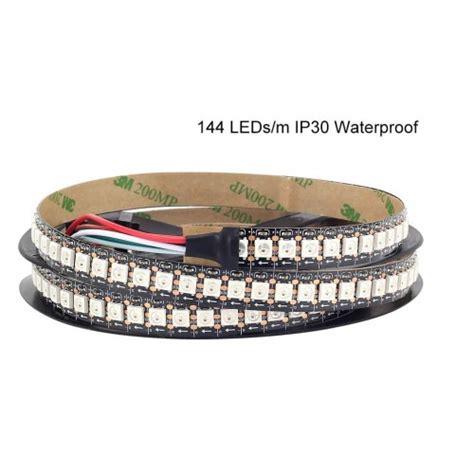 Neopixel Ws2812b 5050 Led Strip 144 Leds Meter Black Ip20 Non Waterproof 1 Meter