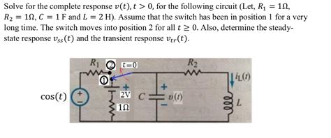 Solved Solve For The Complete Response V T T For The Chegg