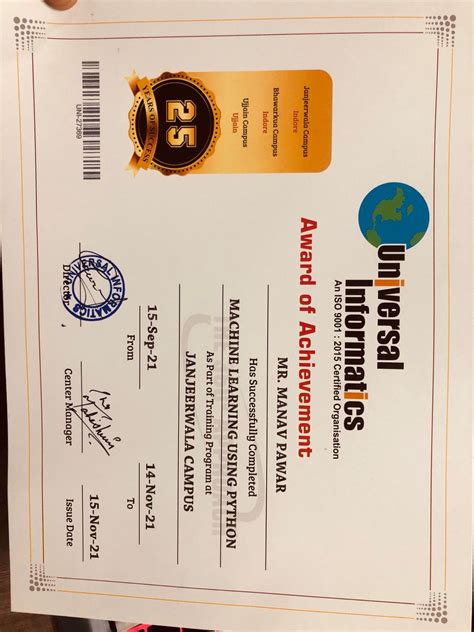 Manav Pawar On Linkedin Machinelearning Python Universalinformatics