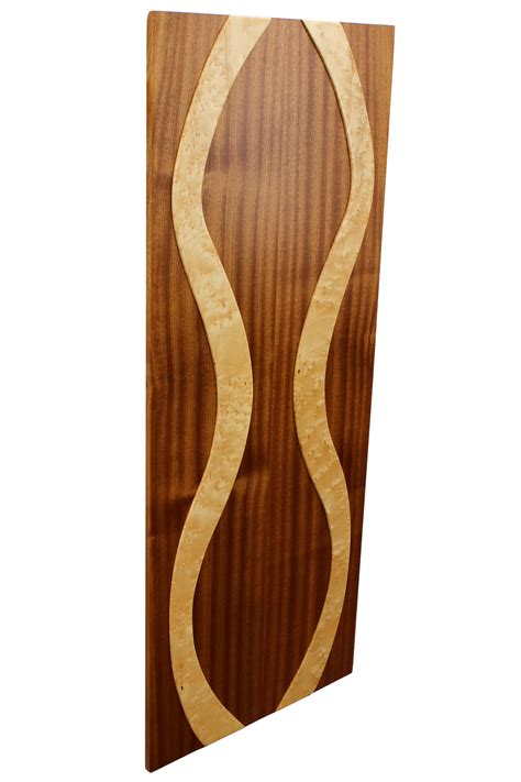 Elegant Woman Floating Wall Panel Solid Birdseye Maple And African