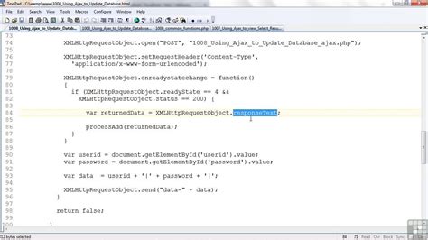 Using Ajax To Update The Database YouTube
