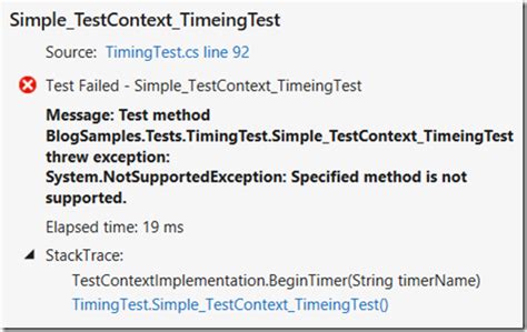where is testcontext begintimer the joy of excellence