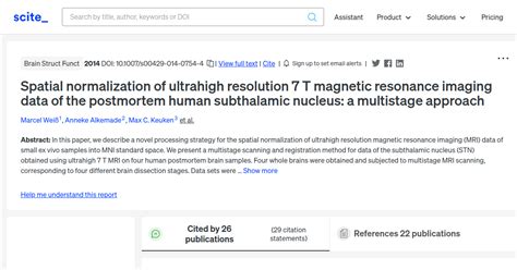 Spatial Normalization Of Ultrahigh Resolution 7 T Magnetic Resonance Imaging Data Of The