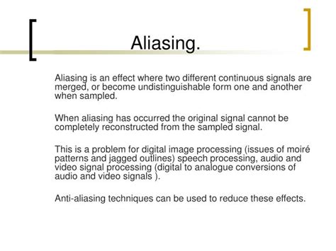 ppt aliasing artifacts and anti aliasing techniques powerpoint