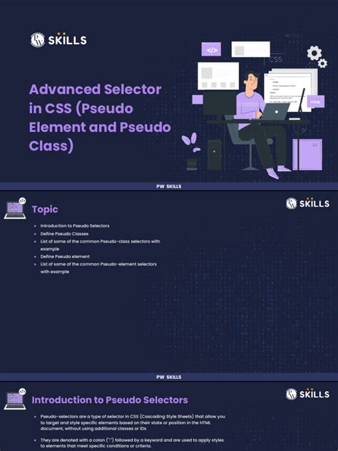 Advanced Selector In Css Pseudo Element And Pseudo Class Pdf Hypertext World Wide Web