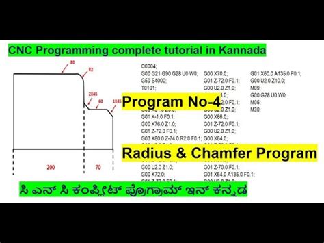 CNC Programming Complete Tutorial In Kannada Chamfer And Radius Program No YouTube