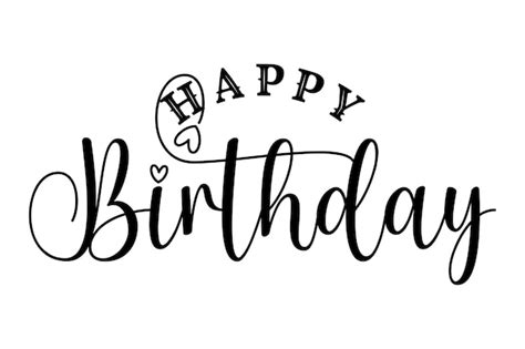 생일 축하 타이포그래피 글자 터 일러스트레이션 프리미엄 벡터