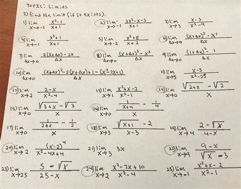 solved i find the limit if it exists 1 limx→−1x 1x2−1