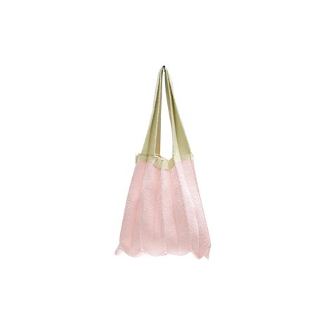 Spangle Mini Pleats Knit Bag Light Pink Amicom