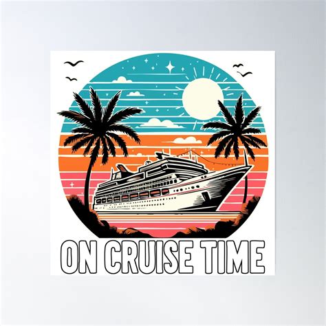 On Cruise Time Summer Cruising Retro Poster Wall Art Modern Wall Decor