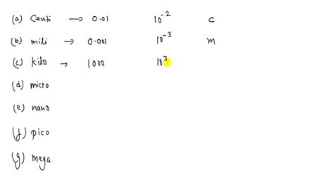 Solvedgive The Meaning And Name Of Each Metrix Prefix Abbreviation A