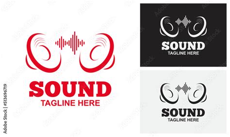 Sound Logo Design Template With Speaker Sound Systems Logo Design