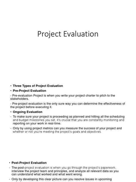Project Evaluation Pdf Evaluation Goal