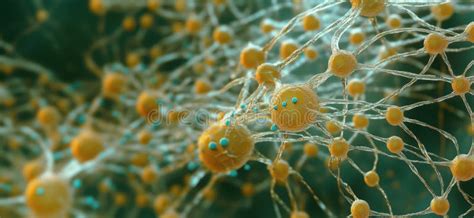 Neurons Interconnected In Neural Network Showcasing Synapses And