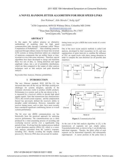 A Novel Random Jitter Algorithm For High Speed Links Pdf