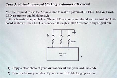 Task 3 Virtual Advanced Blinking Arduinoled Circuit You Are Required To Use The Arduino Uno To