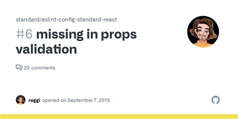 Missing In Props Validation Issue Standard Eslint Config Standard React Github